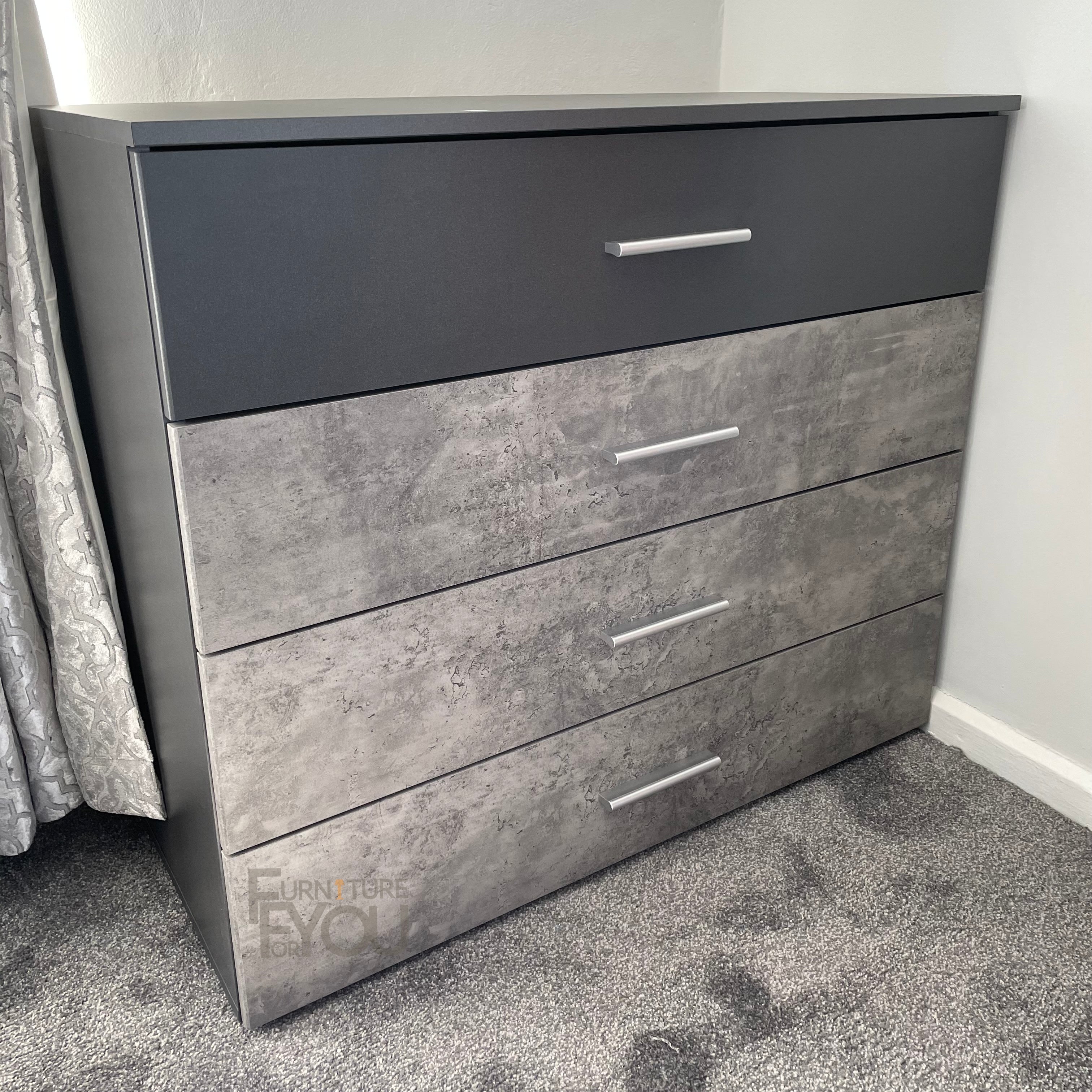 Rauch Borba Stone Grey 4 Door Hinged Wardrobe – Furniture For You Ltd