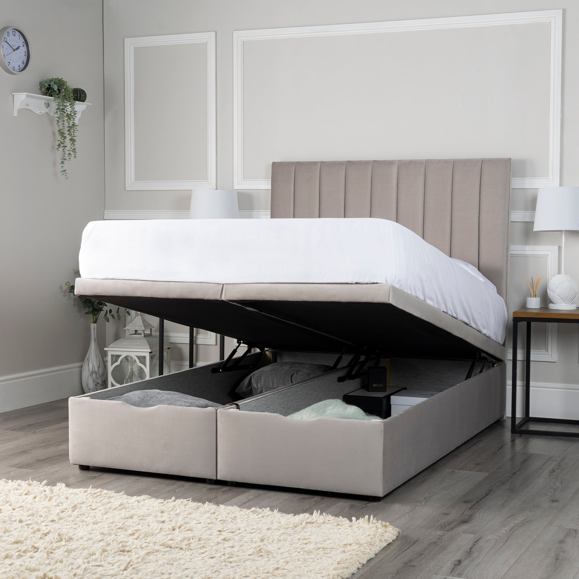 Laila Lined Ottoman Divan Bed Set – Furniture For You Ltd